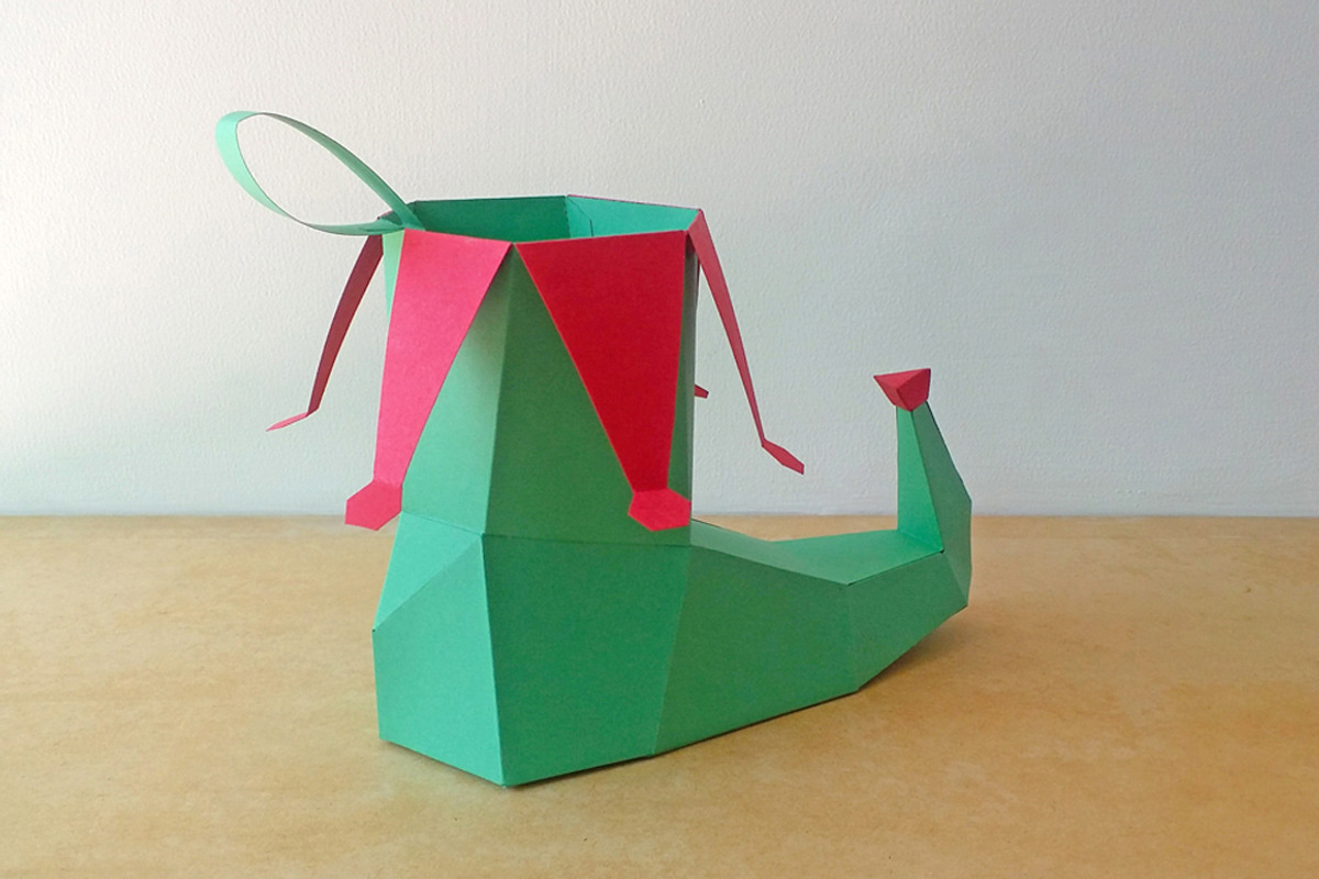 DIY Elf Shoe - 3d papercraft, a Templates & Theme by PAPER amaze