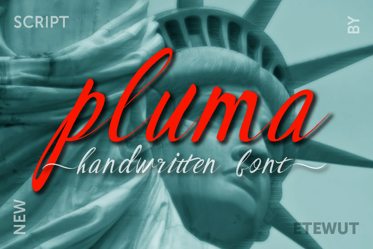 Pluma, a Script Font by Etewut