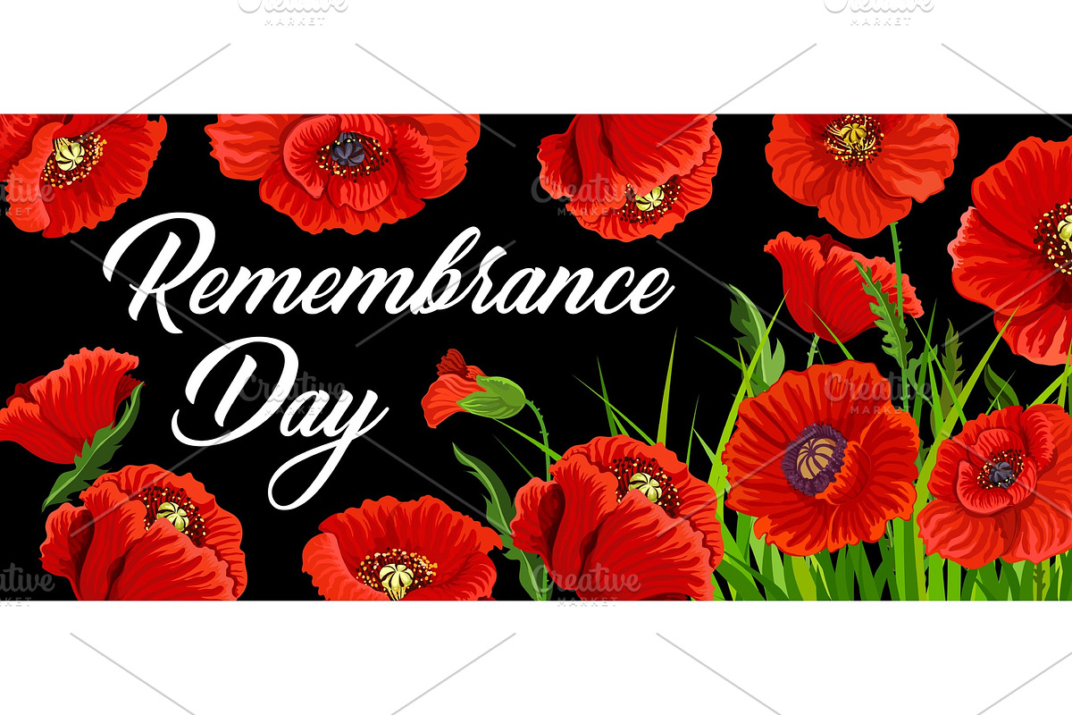Remembrance Day poster, an Illustration by Vector Tradition | Creative ...