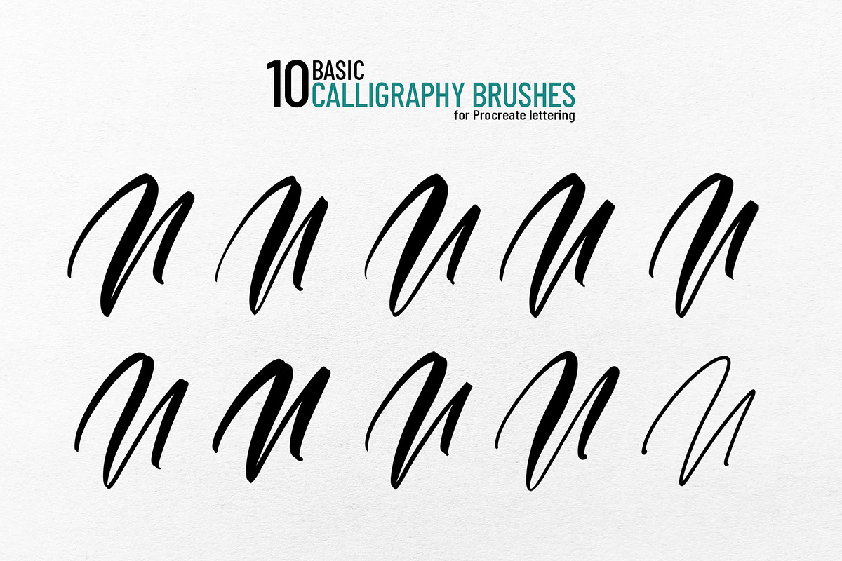 Basic Calligraphy Brushes, a Brush Add-On by DenBrush Studio