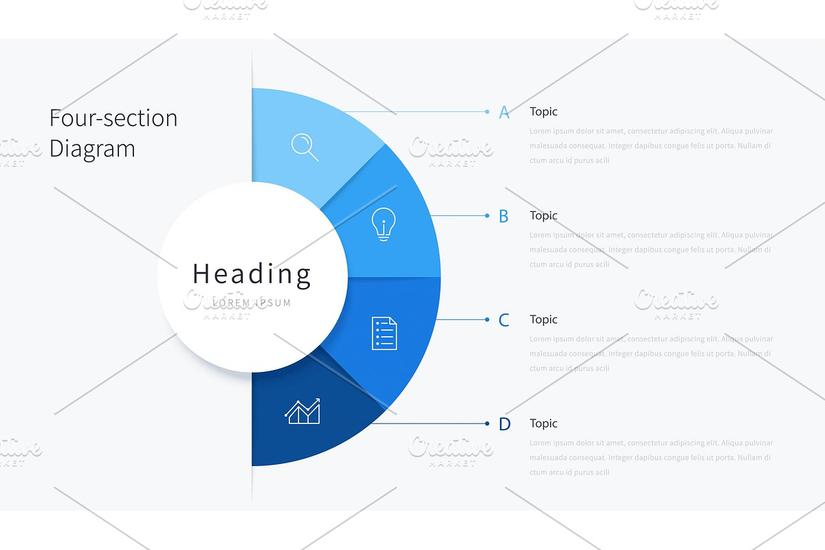 Four section infographic diagram, a Presentation Template by TotallypicRF