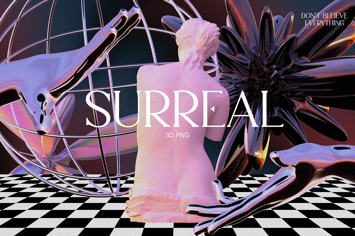 3D Surreal Creator Kit, an Object Graphic by Polli Deeva