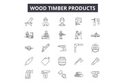Wood timber products line icons for, a Texture Illustration by urban icon