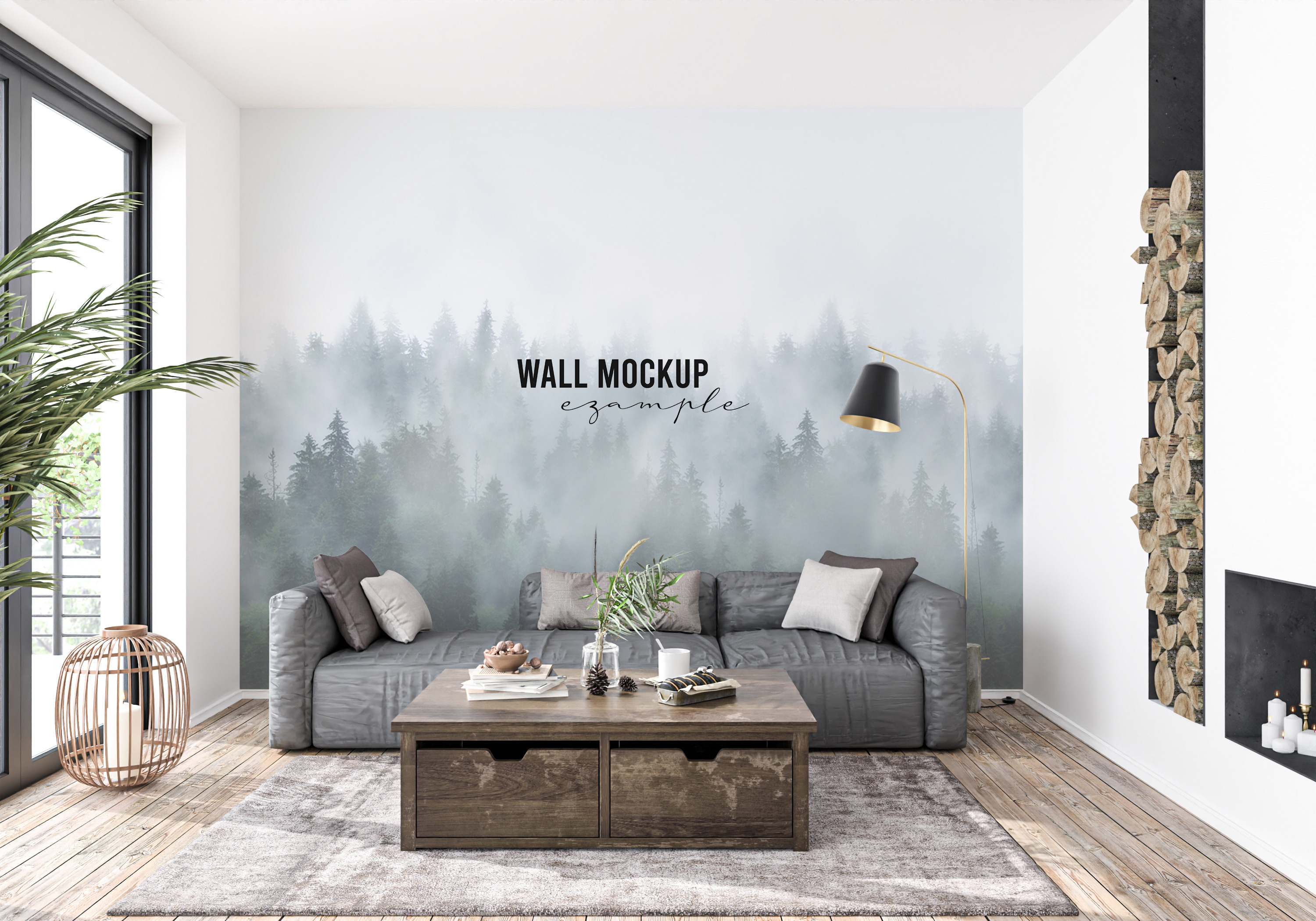 Wall mockup & Wallpaper mockup