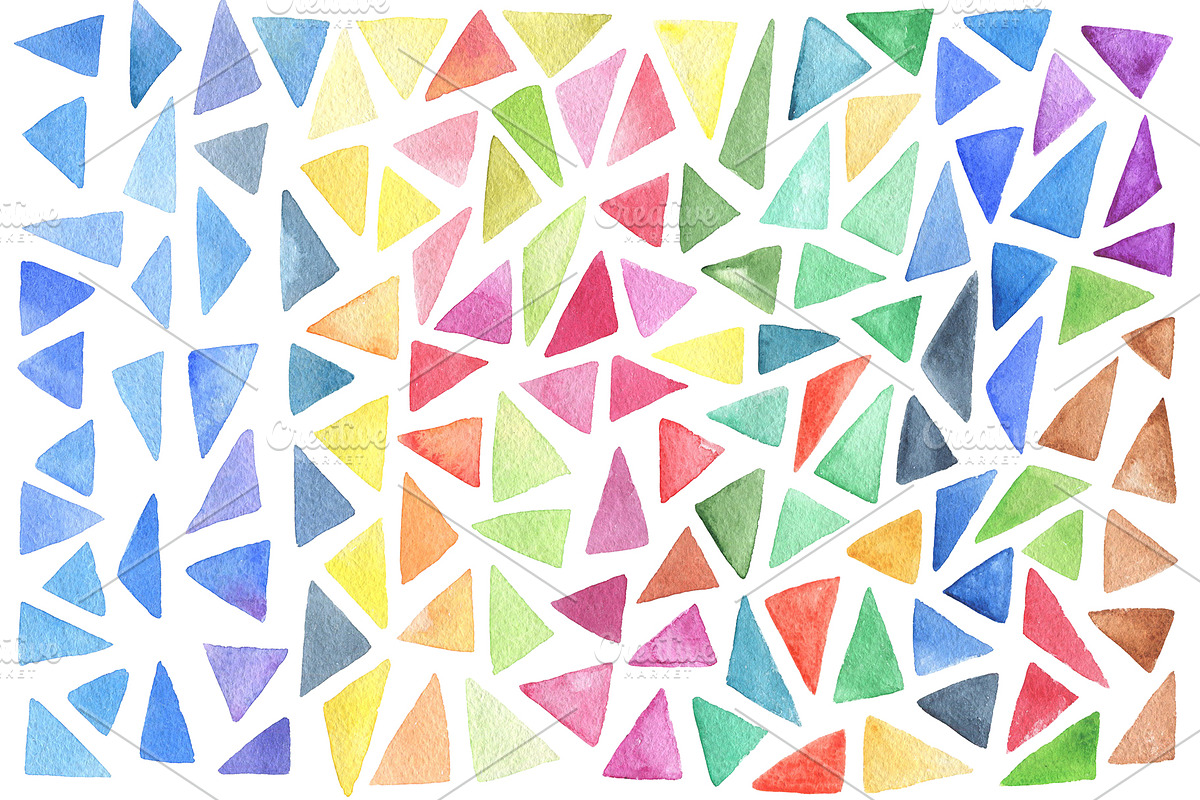 Watercolor Triangles Design Kit, a Decorative Illustration by Artspace