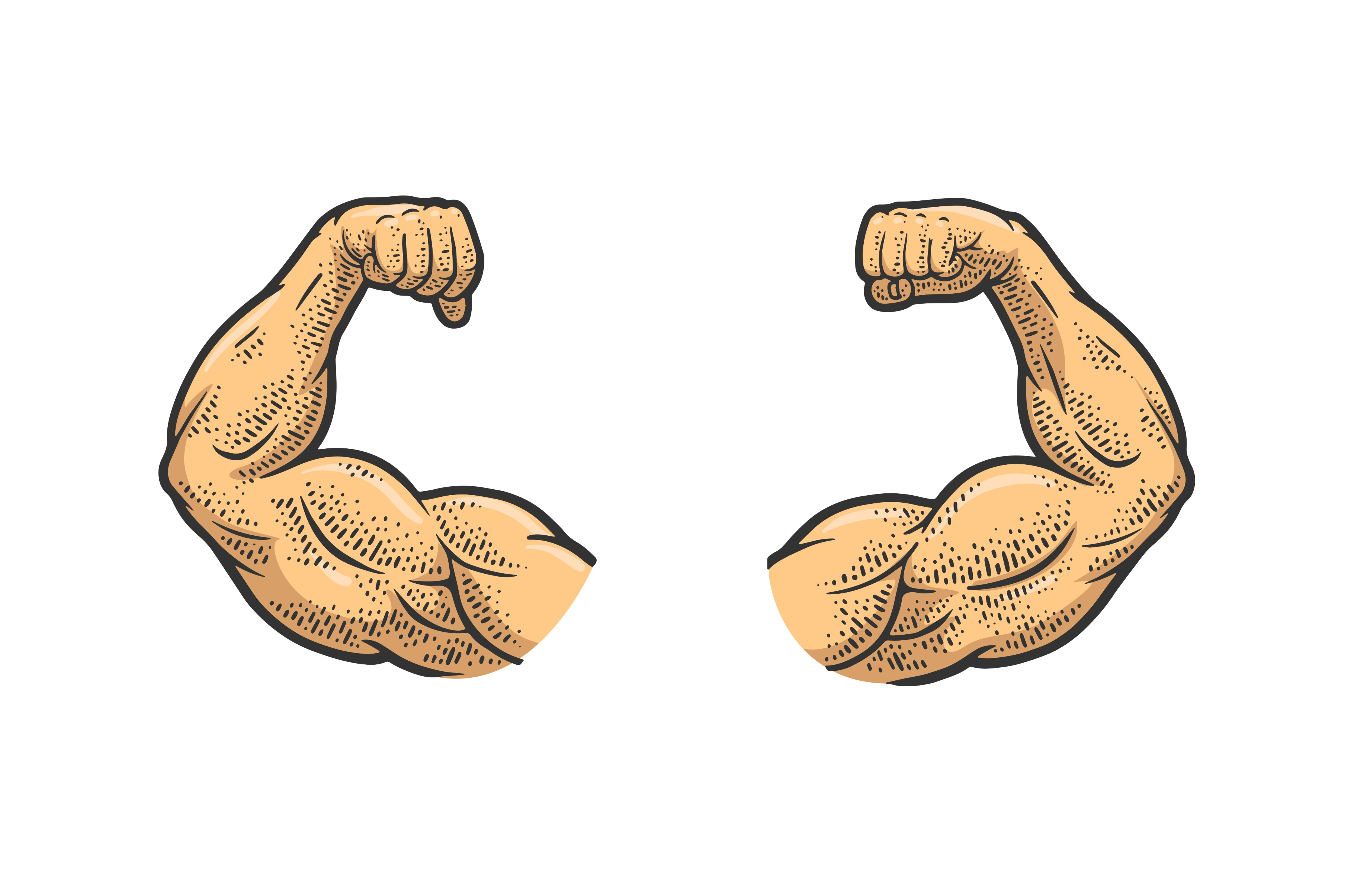 Muscular hands of strong man color, an Object Illustration by AlexArt