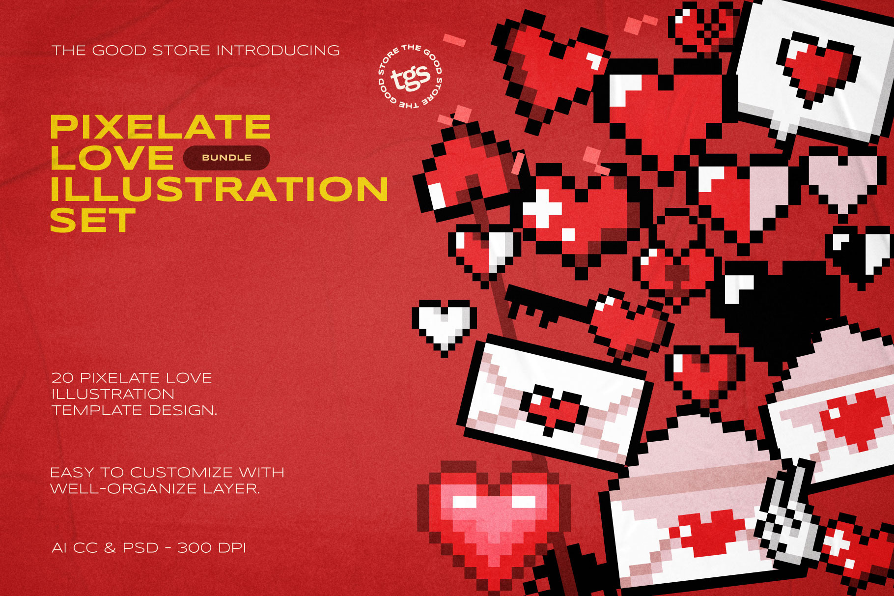 Pixelate Love Illustration Set, an Object Graphic by The Good Store