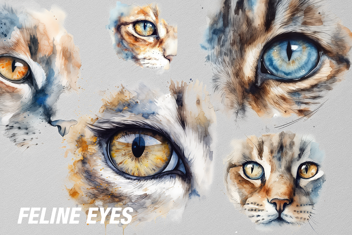100 Watercolor Animal Portraits, an Animal Illustration by Graphicdome