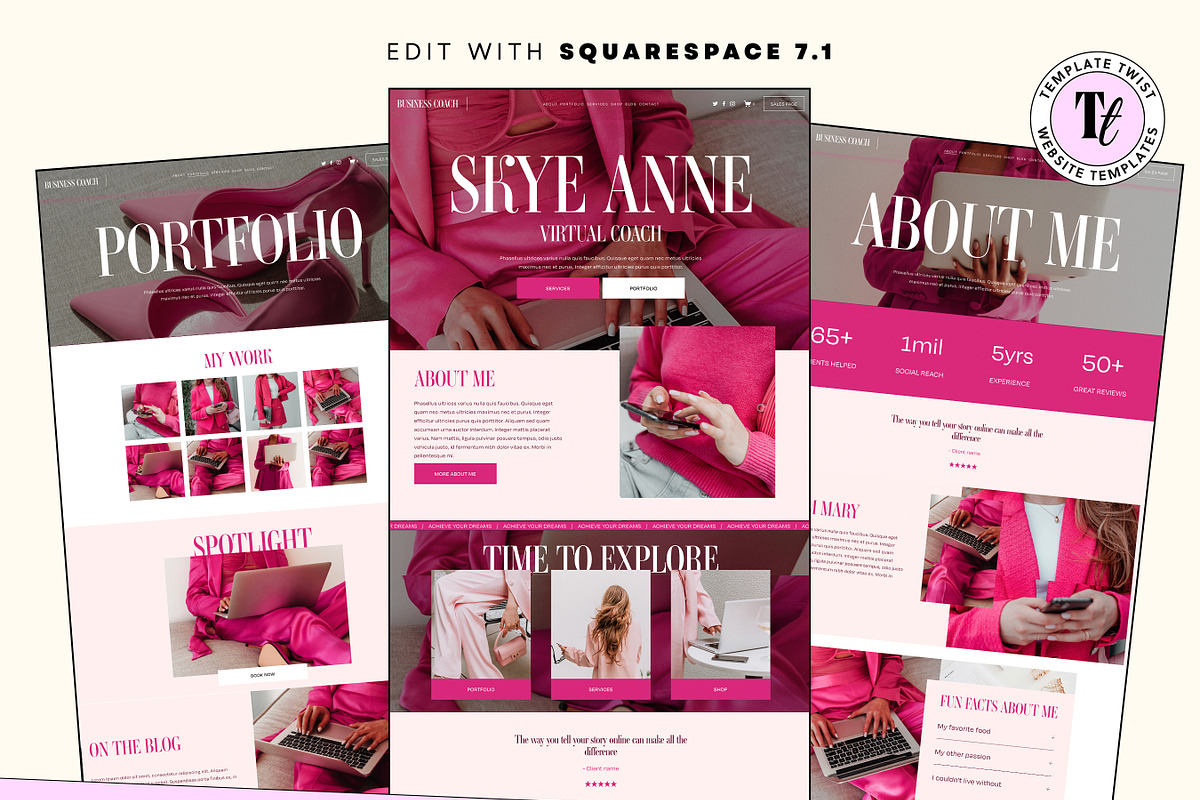 Bold Pink Faceless Coaching Template