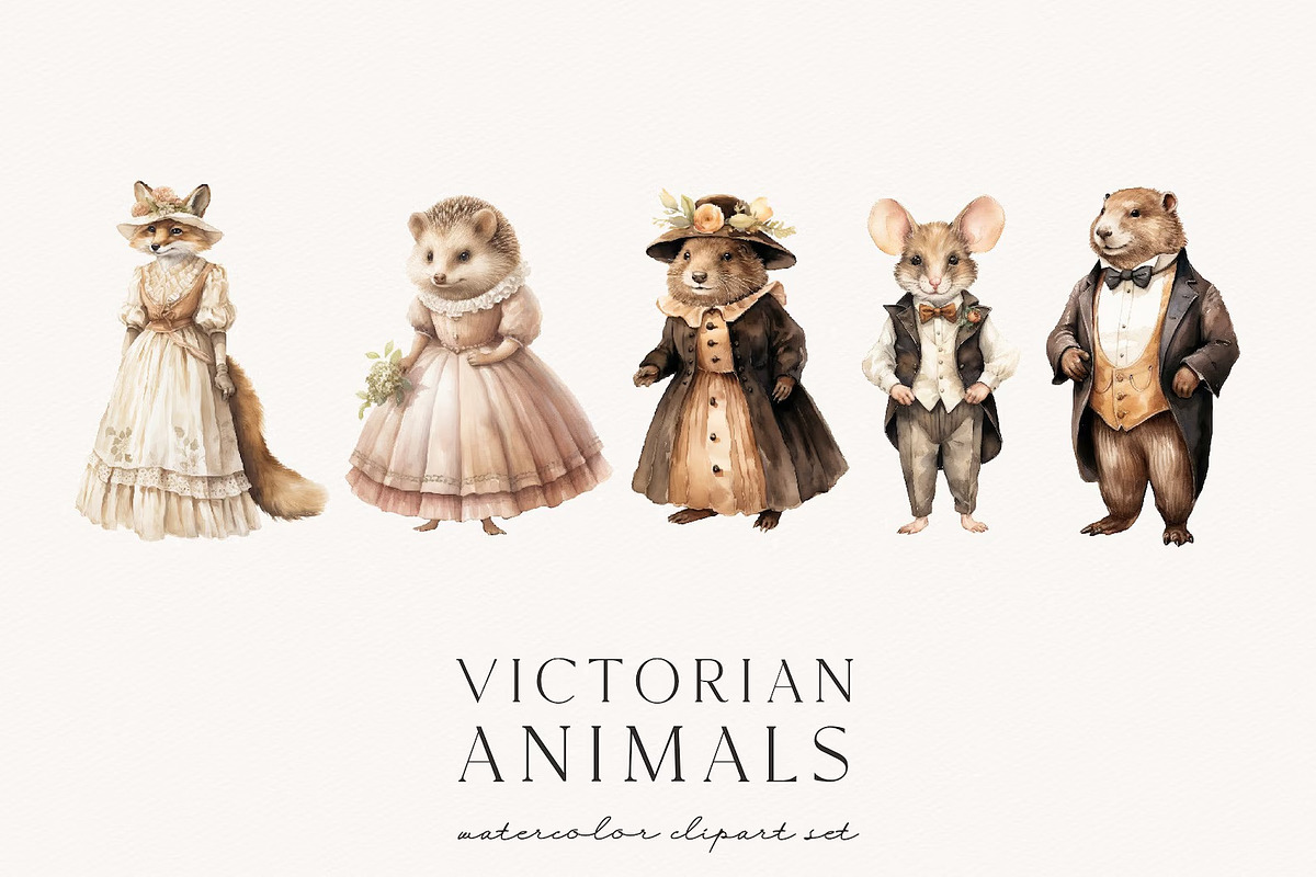 Victorian Animals, an Animal Illustration by PeDe Designs | Creative Market