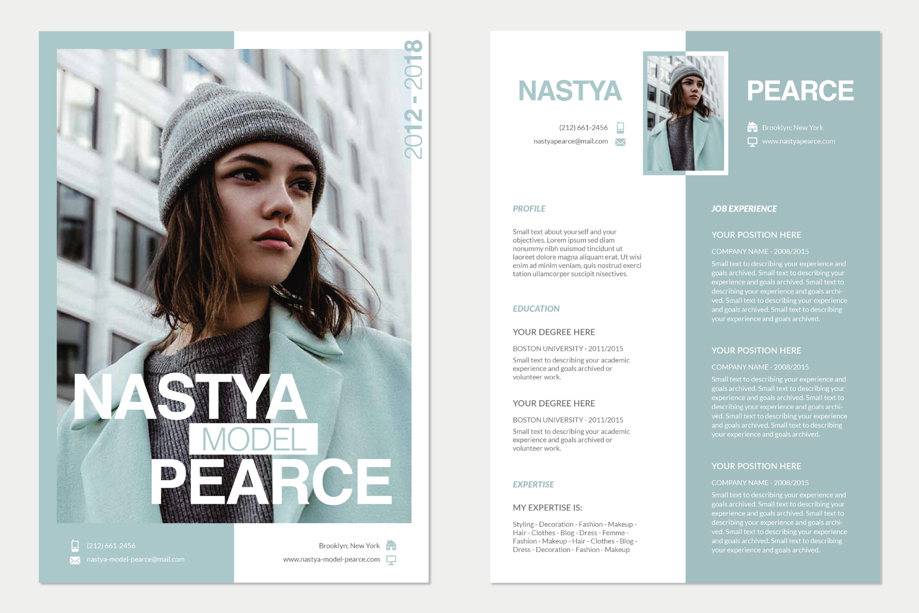 Comp Card Printing digital comp card, a Resume Template by TemplateLab