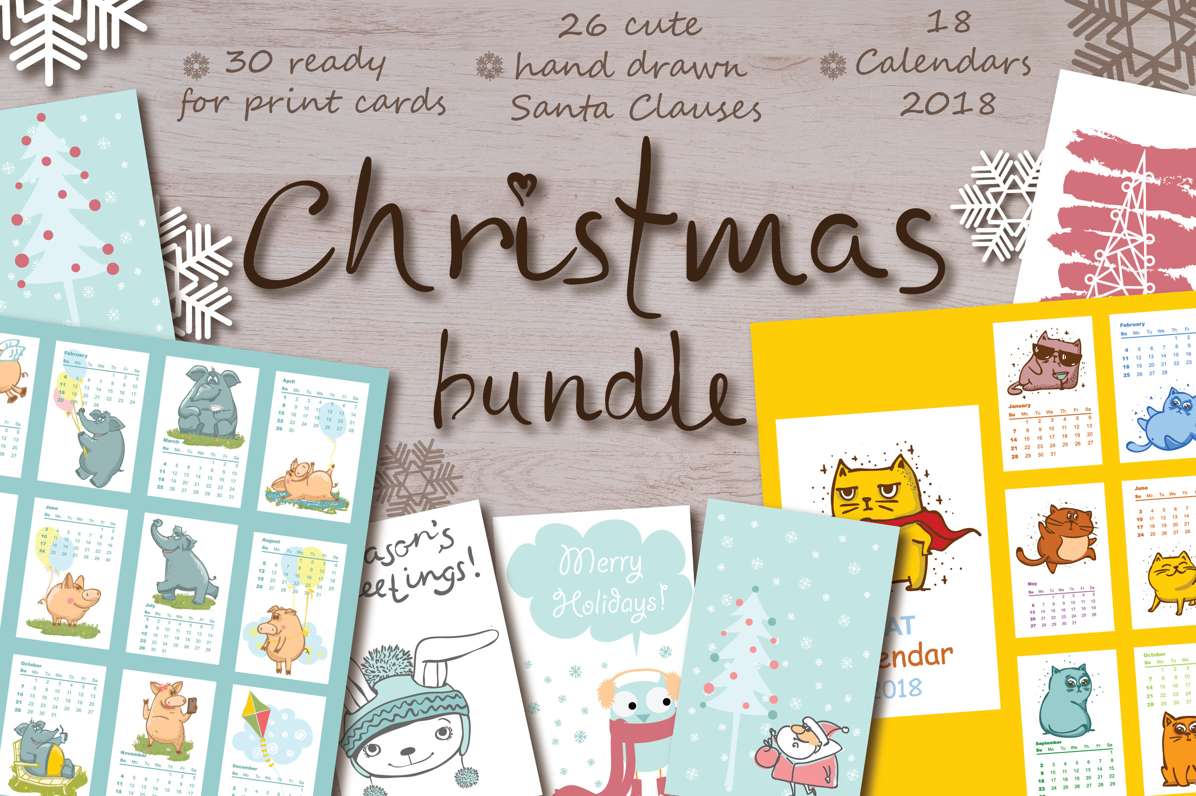 Big CHRISTMAS bundle, an Illustration by Virinaflora