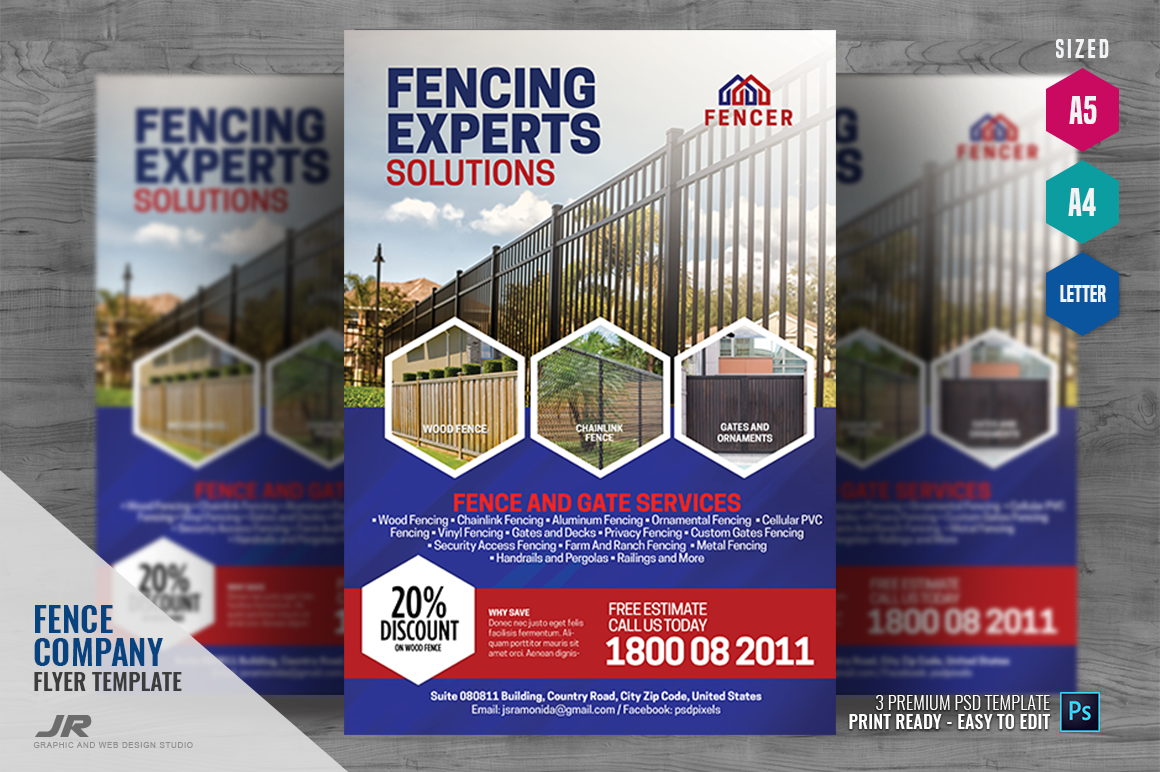 Fence and Gates Services Flyer, a Flyer Template by PSDPixel