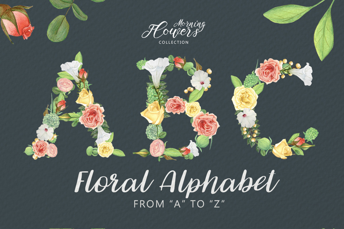 Floral Alphabet - Morning Flowers, a Decorative Illustration by Lisa's ...
