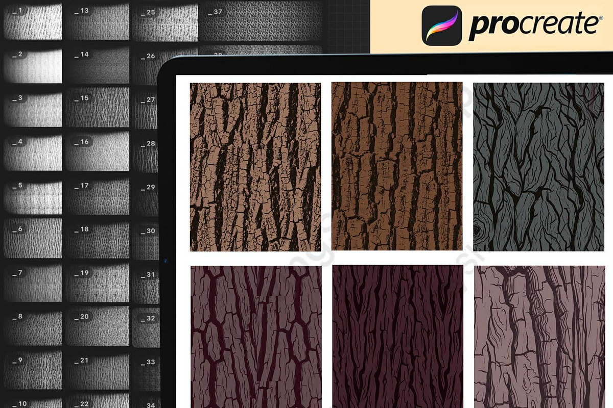 100 Procreate Wood Texture Brushes, a Brush Add-On by DrawingStoryShop