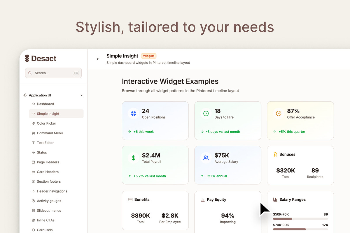 Desact HR Design System, a React Template by Hsnplnt