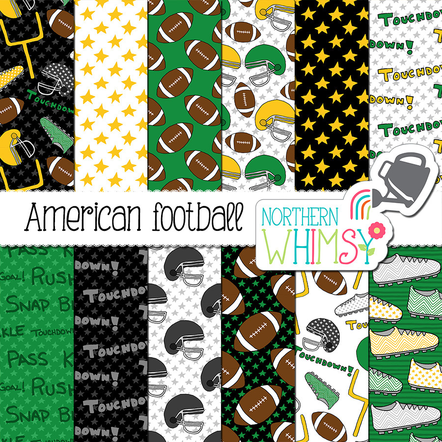 Football Seamless Patterns, a Pattern Graphic by Northern Whimsy Design