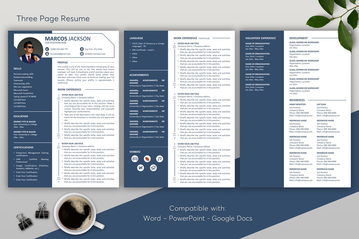 ATS Resume CV Word & Google Docs 21, a Resume Template by MrCam ...