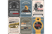 Music and sound recording posters, an Illustration by Vector Tradition