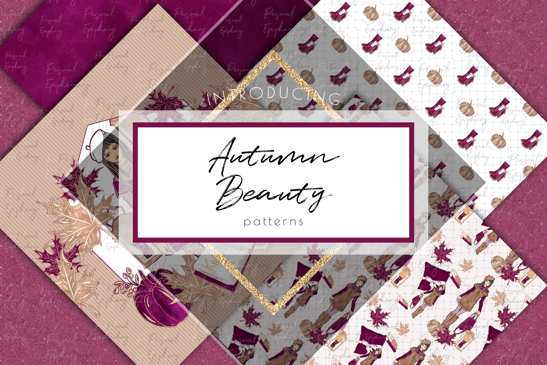 Autumn Beauty, fall autumn patterns, a Pattern Graphic by Personal Epiphany