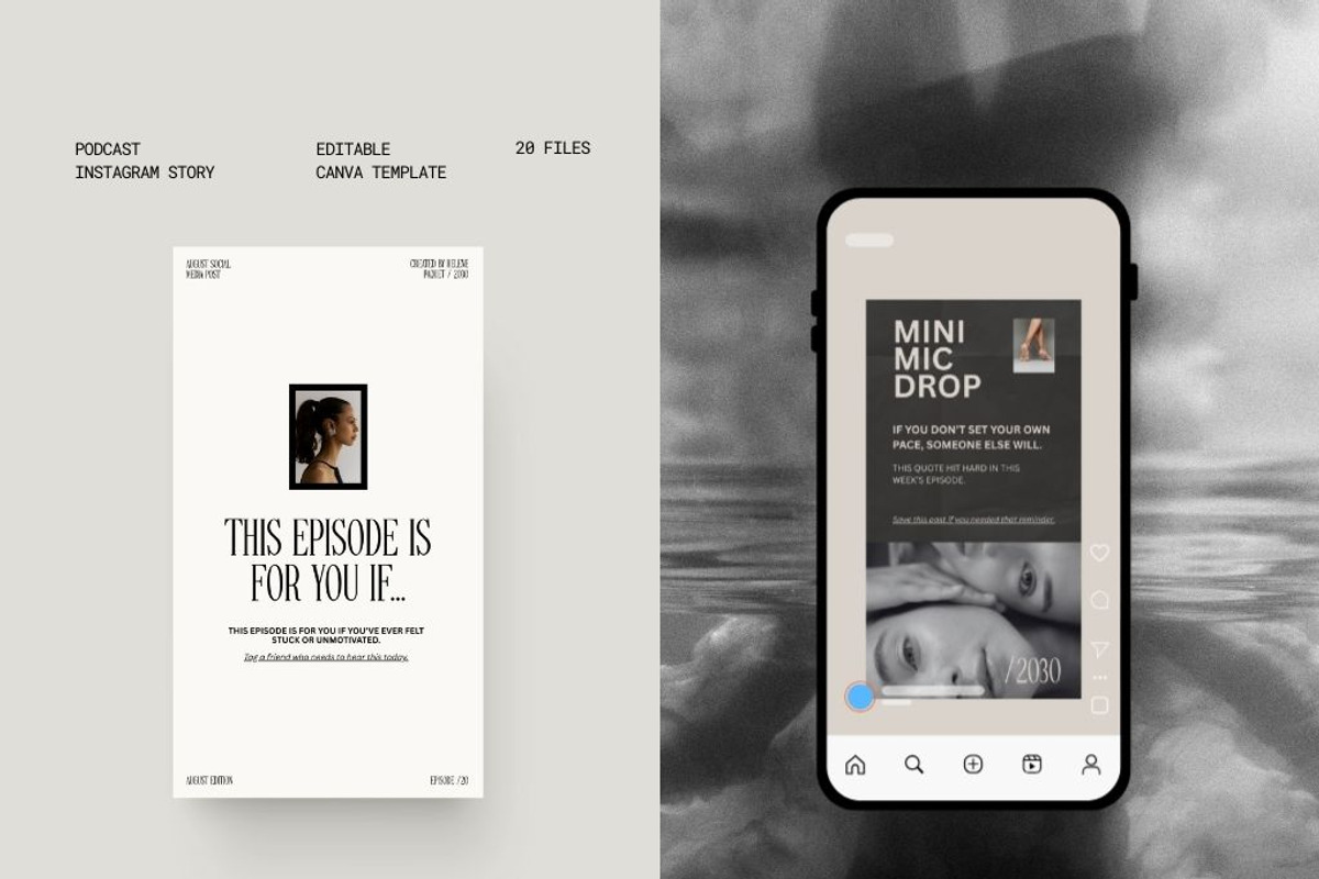 20 Podcast Instagram Story Template | Amare Creative
