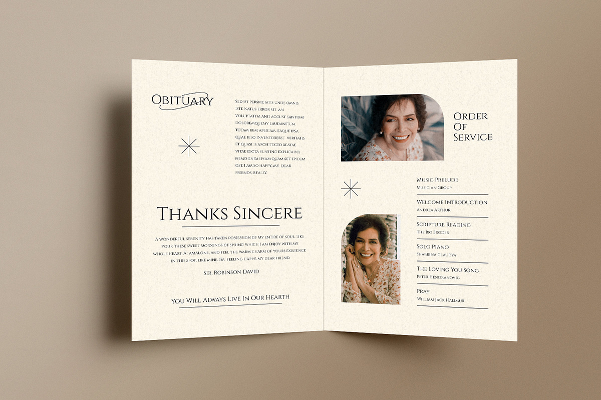 Simple Minimal Funeral Program, a Brochure Template by Neermana