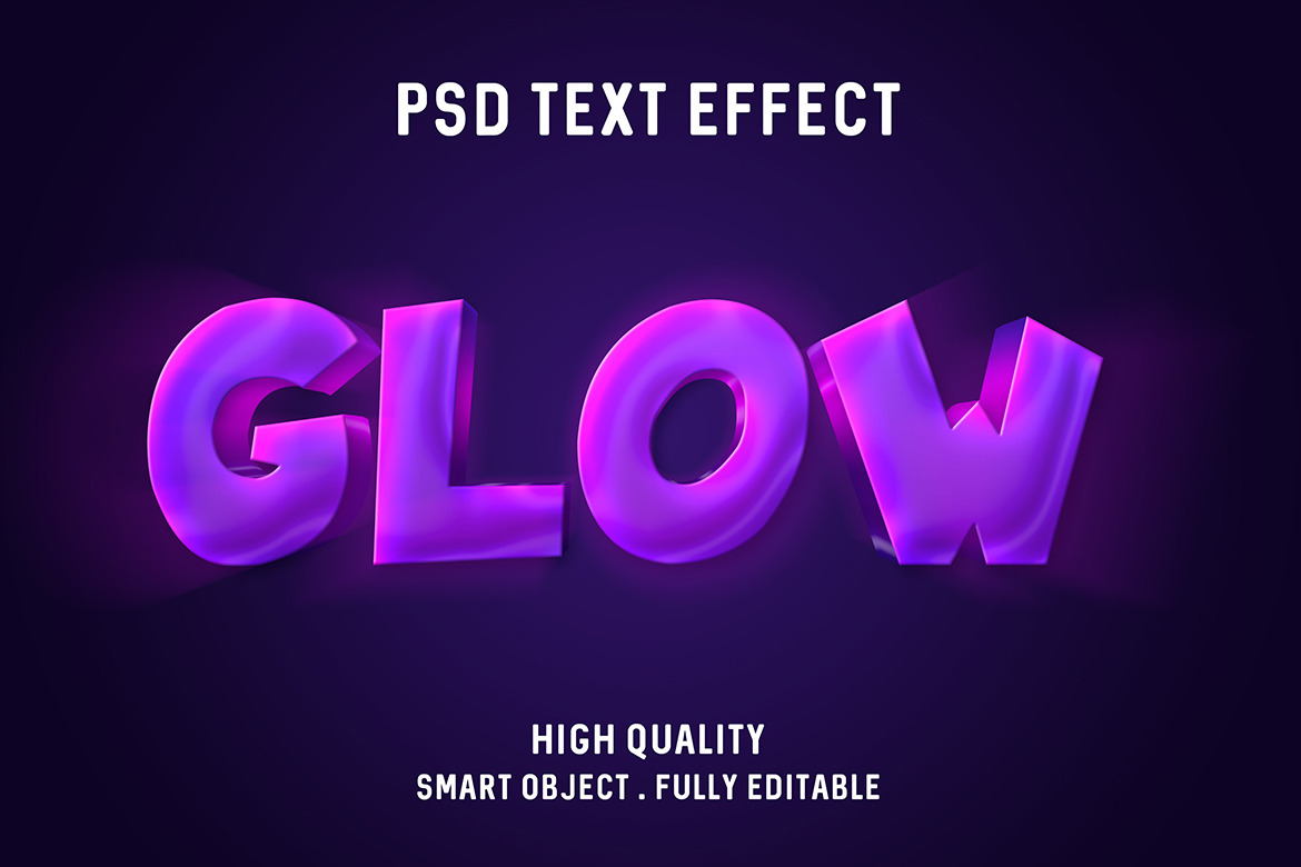Glow 3D Editabel Text Effect Psd
