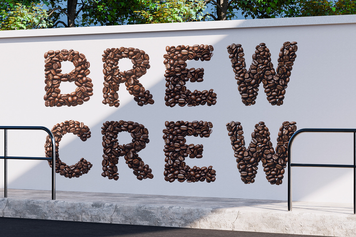 Coffee Beans 3D Font, a Font by Loudoun Design Co.
