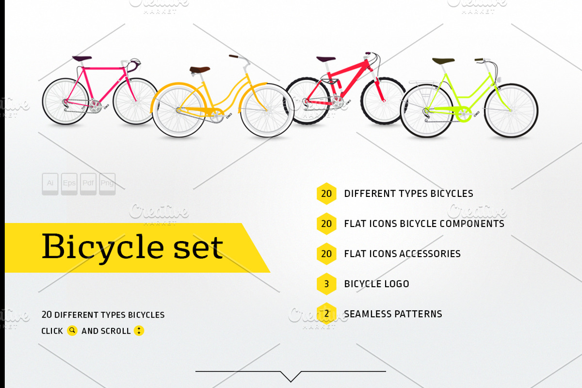 Bicycle set | 20 types bicycle, an Object Graphic by Come on Bro