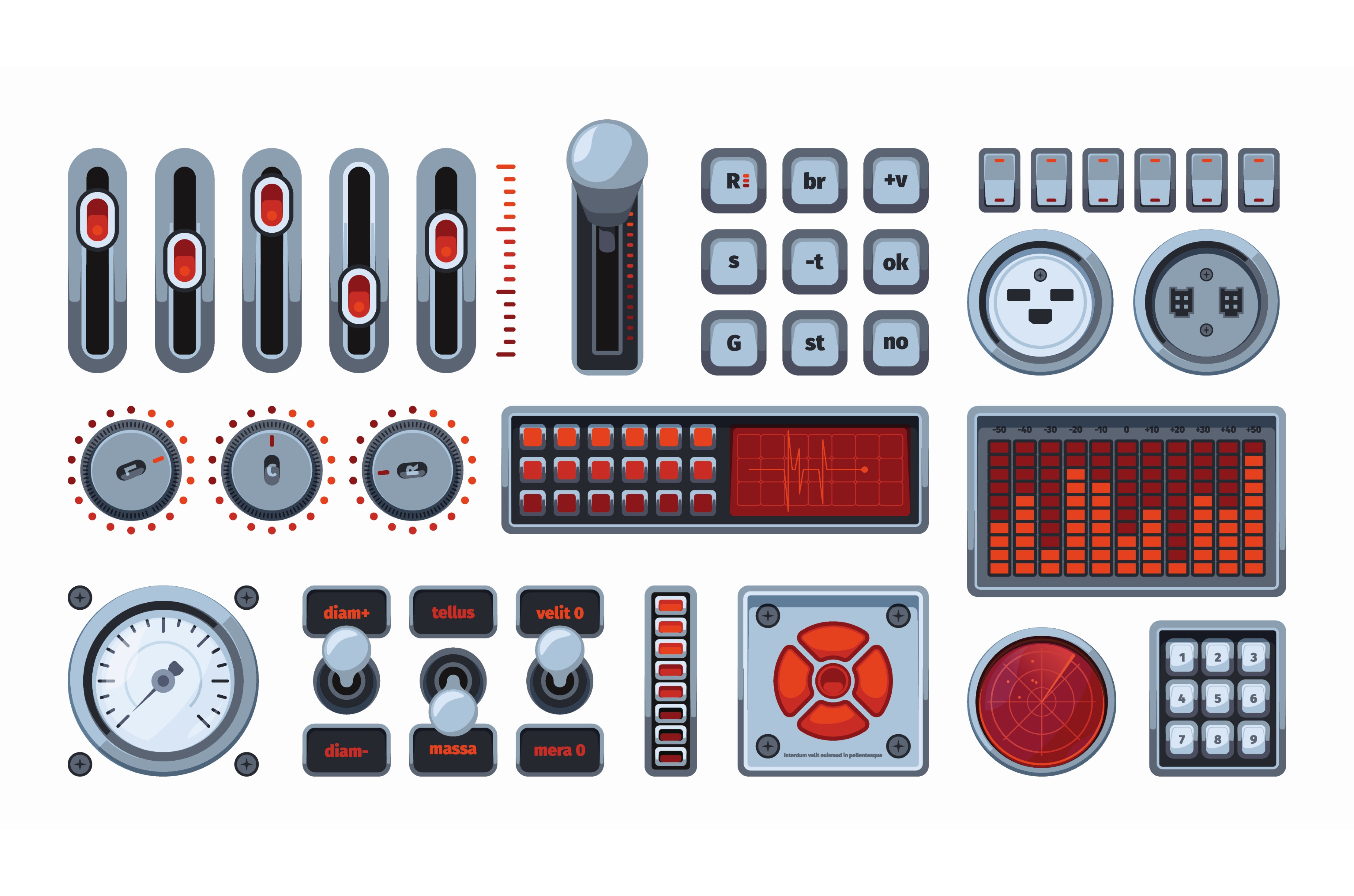 Ui elements. Control panels | Background Graphics ~ Creative Market