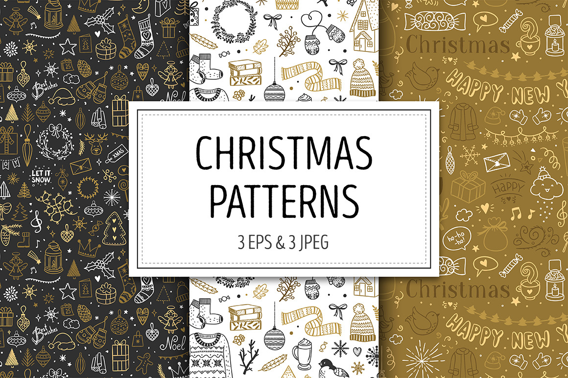 3 Christmas Patterns, a Pattern Graphic by Redchocolate