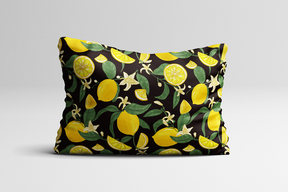 Lemon hand drawn set and seamless, a Decorative Illustration by Good ...
