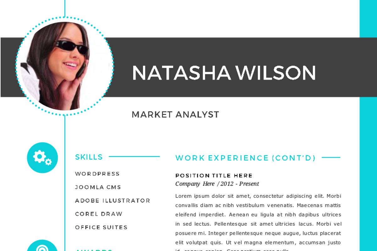 Modern 2 in 1 photo Word resume, a Resume Template by Inkpower