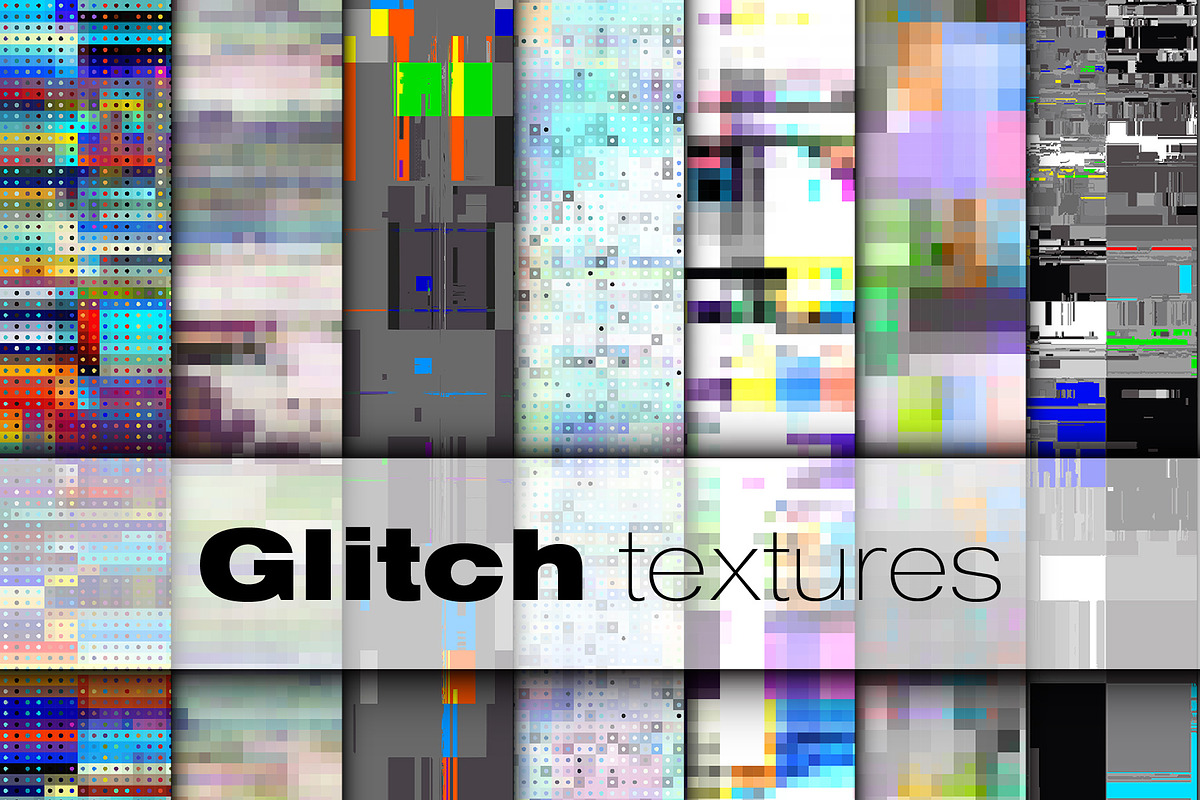 15 glitch vector textures, a Texture Graphic by tkdesign