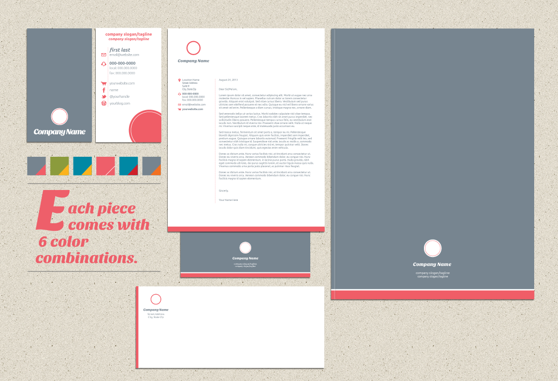 Fancy Business System, a Stationery Template by Pixelated Pencils