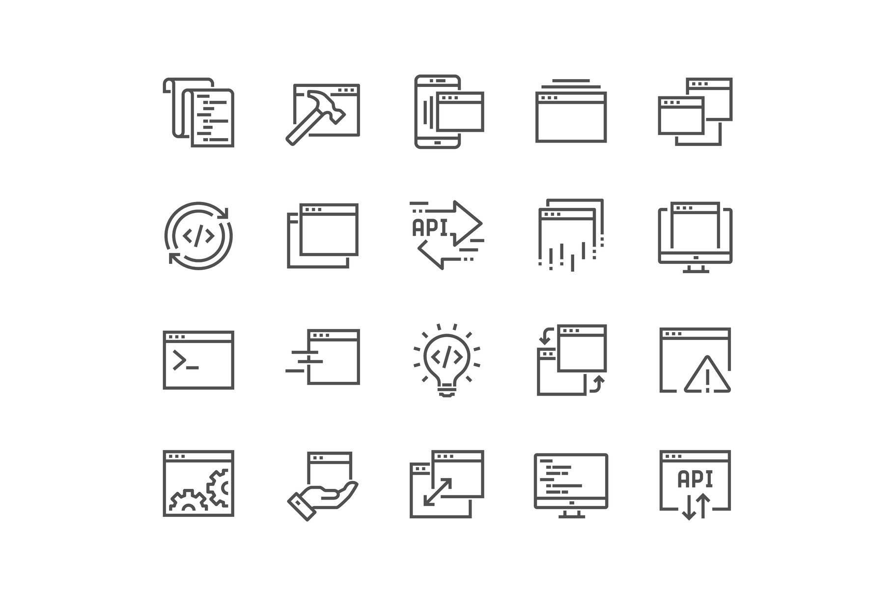 Line Application Icons, a Technology Illustration by Davooda