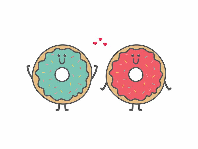 Donut Love Vector Illustration, a Decorative Illustration by Em & Dash ...