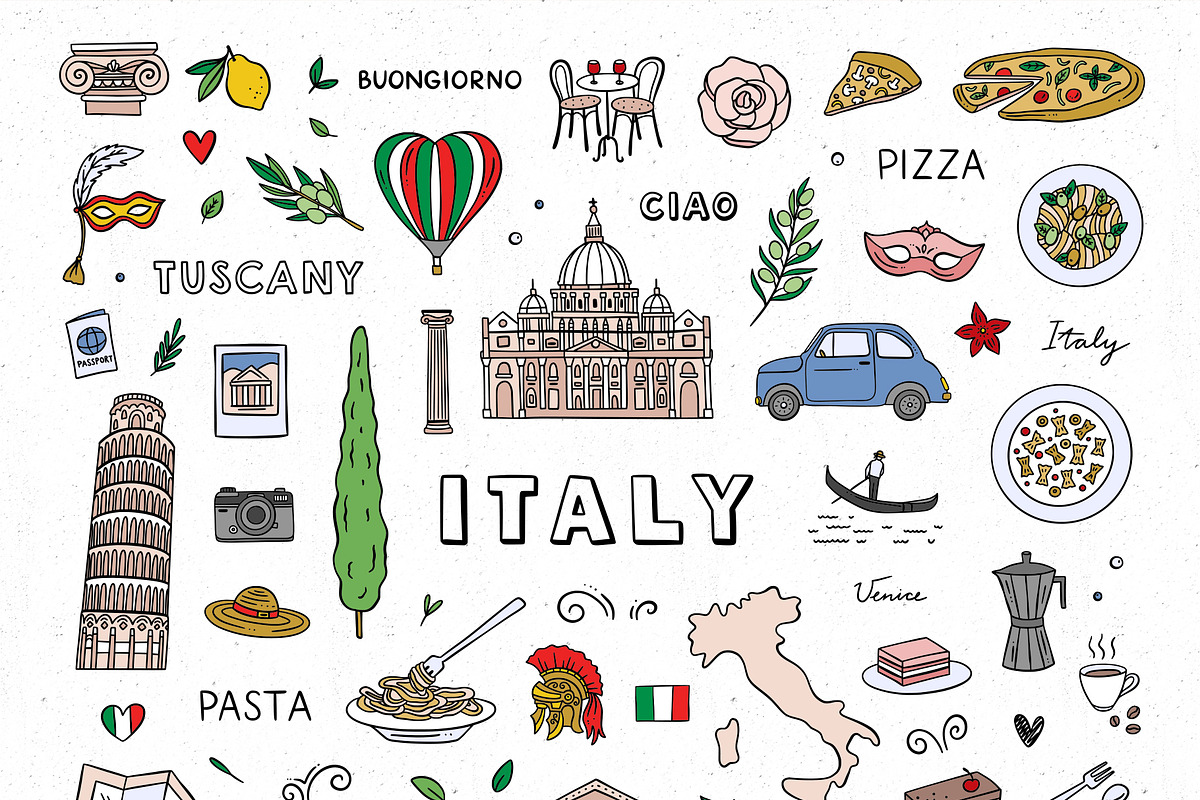 Italy Illustrations And Patterns, an Illustration by Redchocolate