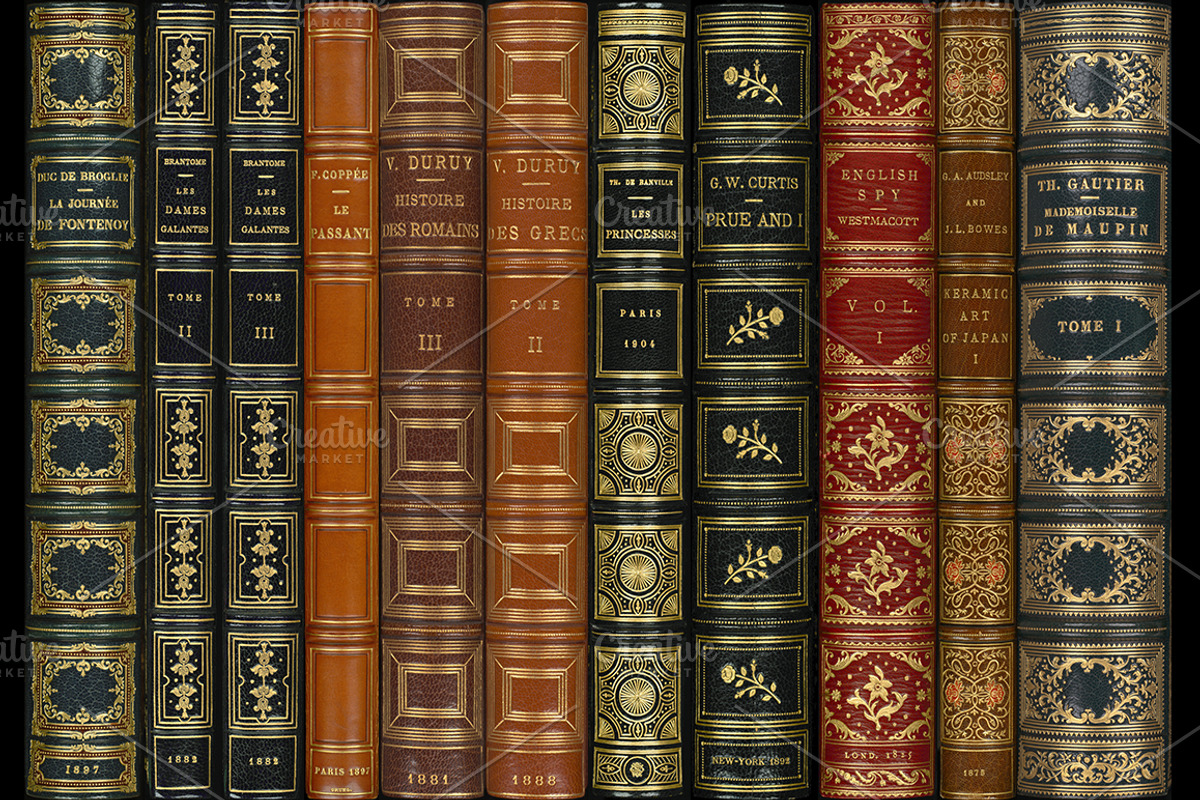 Antique Book Spines, a Texture Graphic by Blue Line Design