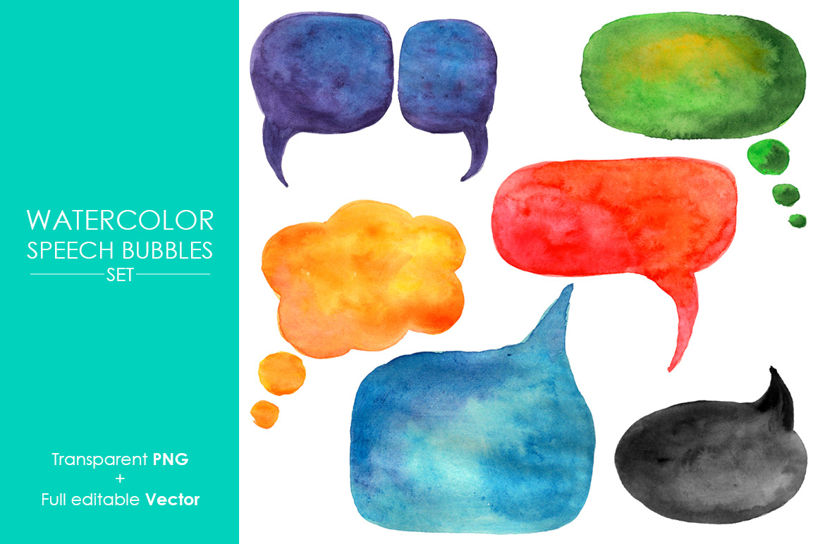 Watercolor Speech Bubbles, a Texture Illustration by OKart.studio