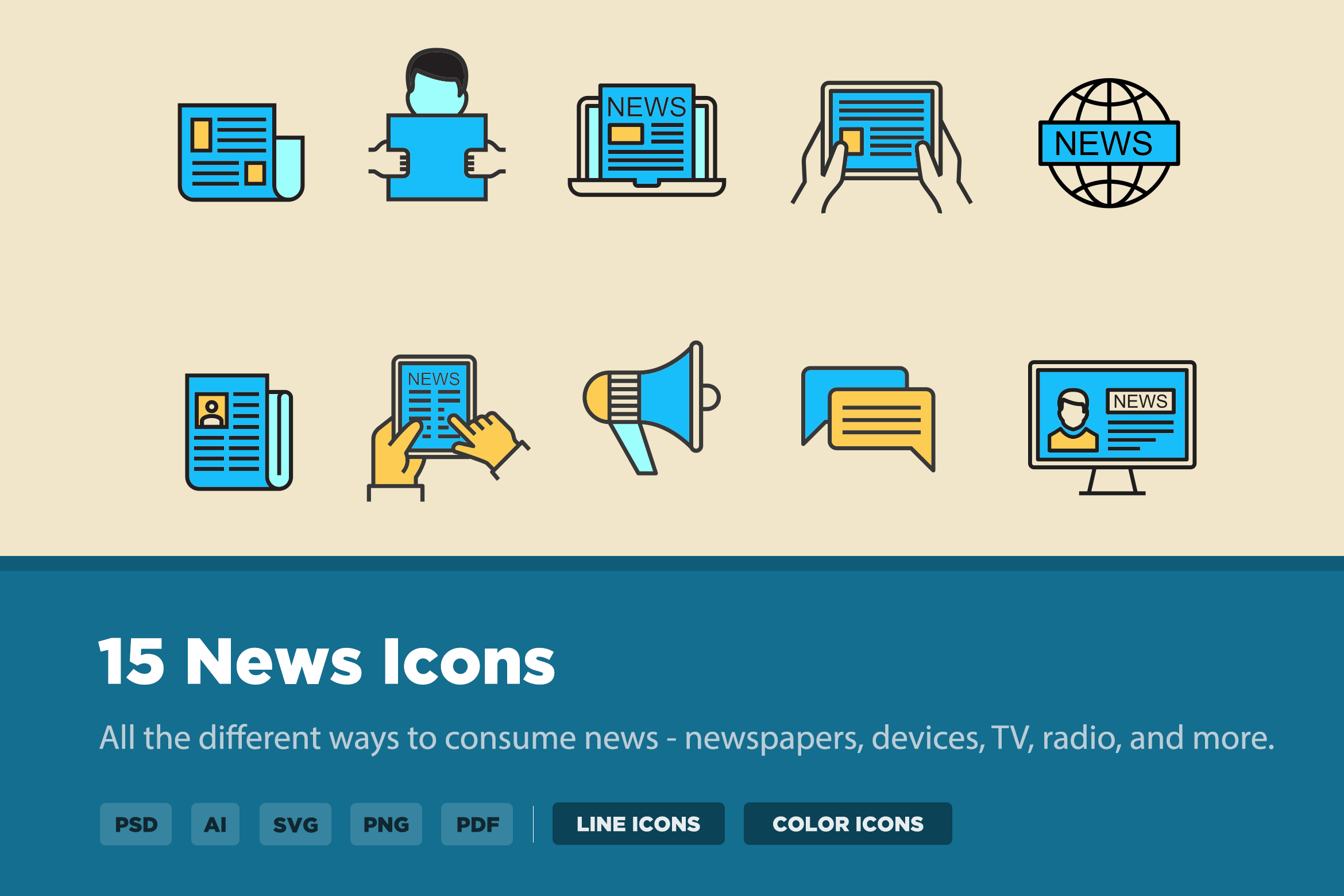 15 News Icons, an Icon by Creative VIP