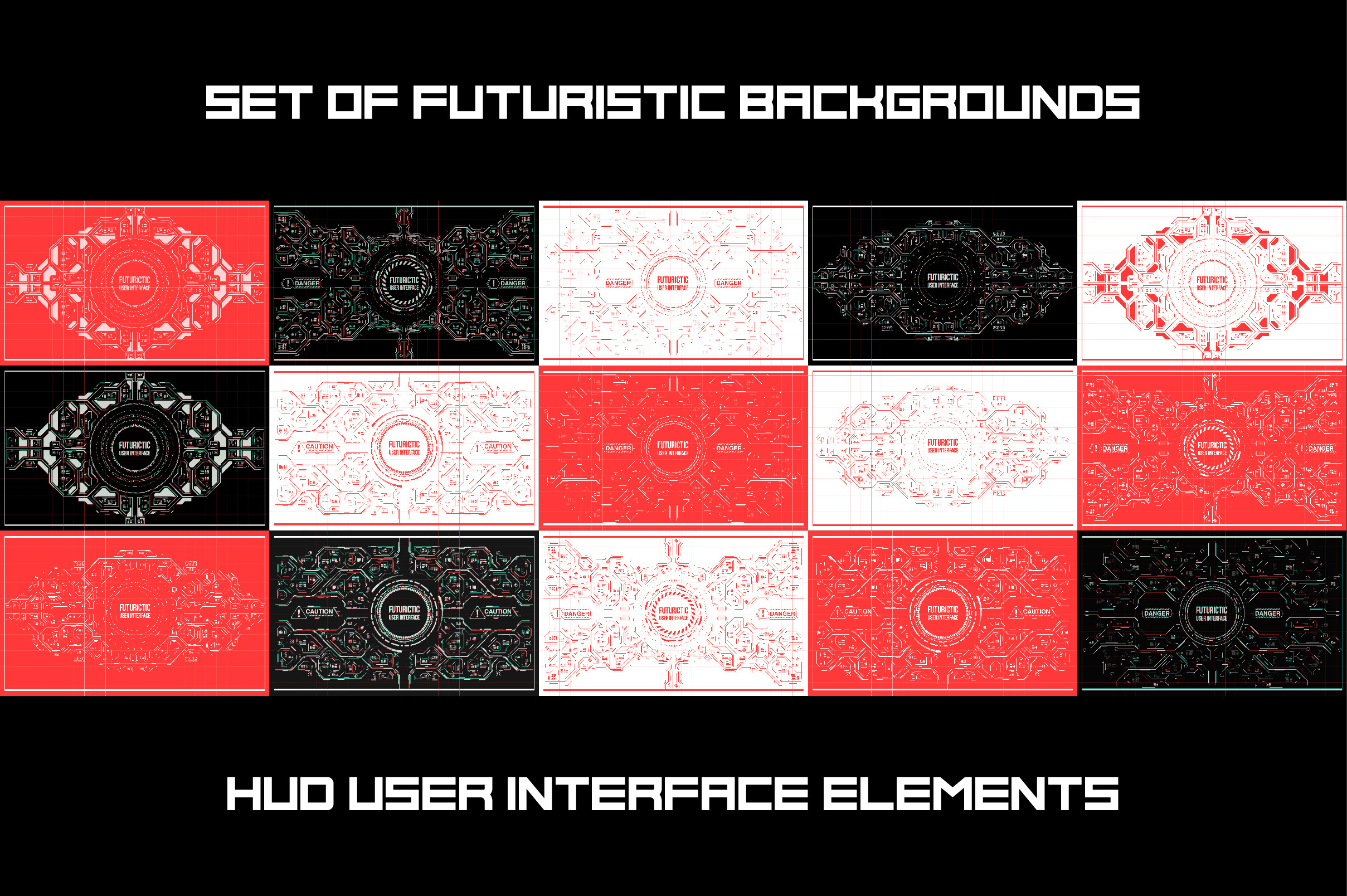Set of Futuristic HUD UI Backgrounds, a Templates & Theme by Andrew_Derr