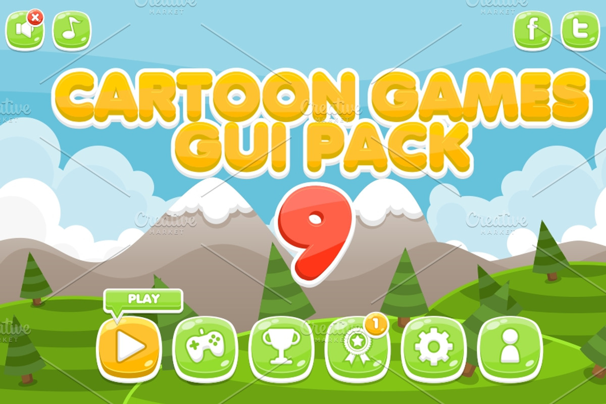 Cartoon Games GUI Pack 9, a Templates & Theme by pzUH