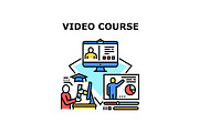 Video Course Vector Concept Color, an Education Illustration by pikepicture