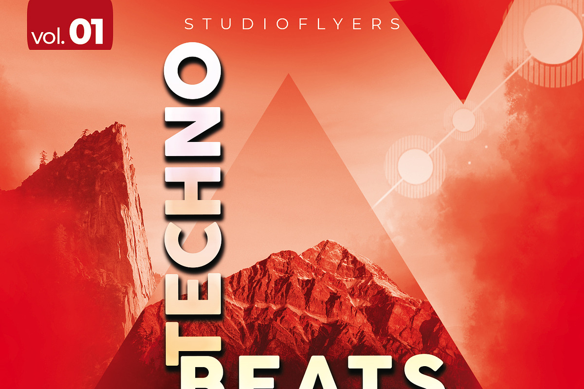 Techno Cd Cover PSD Template, a Templates & Theme by studioflyers.com