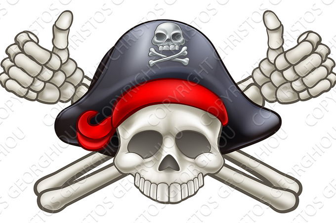 Skull and Crossbones Pirate, an Illustration by Christos Georghiou