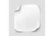 Realistic white square sheet of paper or banner., a Decorative ...