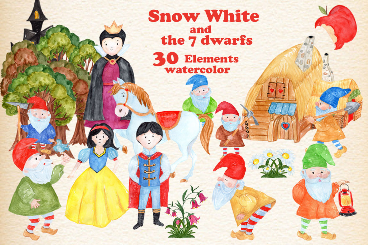 Snow White Princess Clipart, an Illustration by vivastarkids