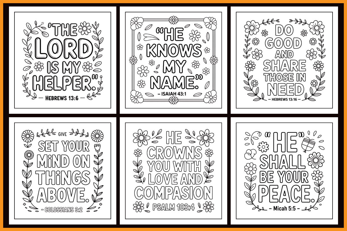 Bible Verse Quotes Coloring Book, an Object Graphic by protabsorkar11