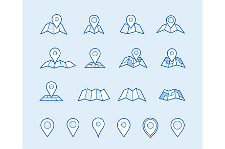 Maps and geo pins, an Illustration by freebird